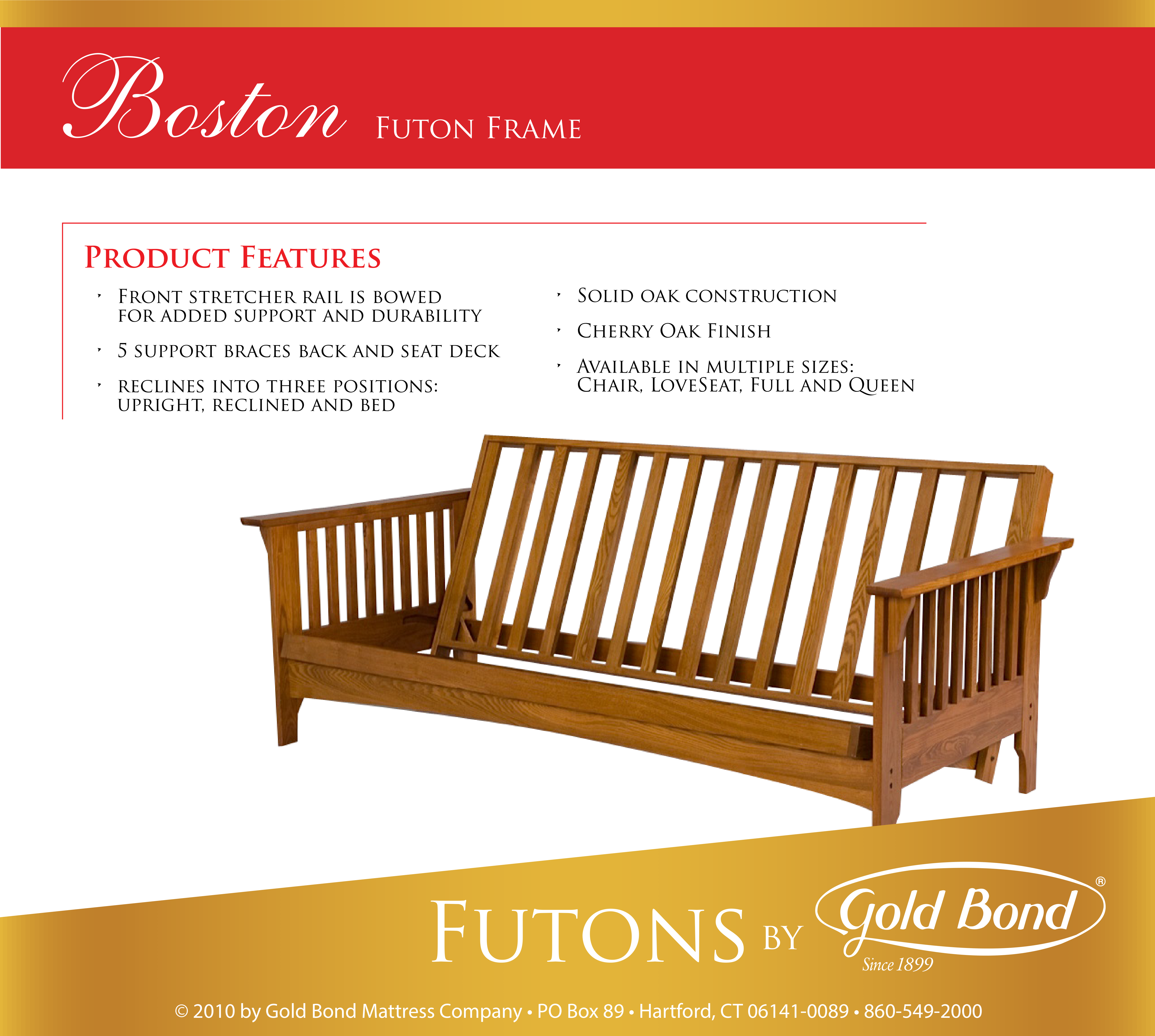 Boston Futon Frame; Full | Maine Mattress & Futons